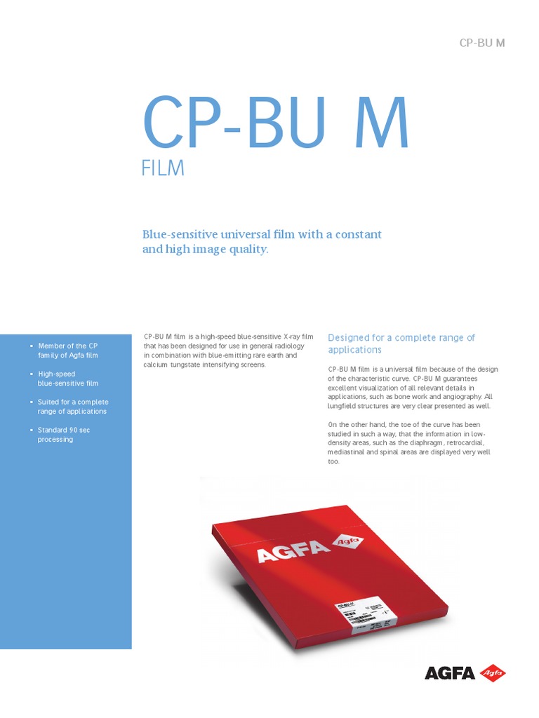 Fiche Technique - Film Agfa CP-BU M (Anglais) | PDF | Applied And ...