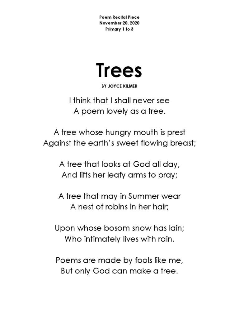 P1 To P3 Poem Recital Piece | PDF