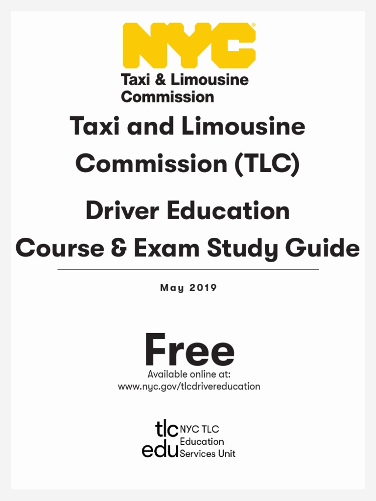 TLC Driver Education Exam Study Guide | PDF | Road Transport | Land ...