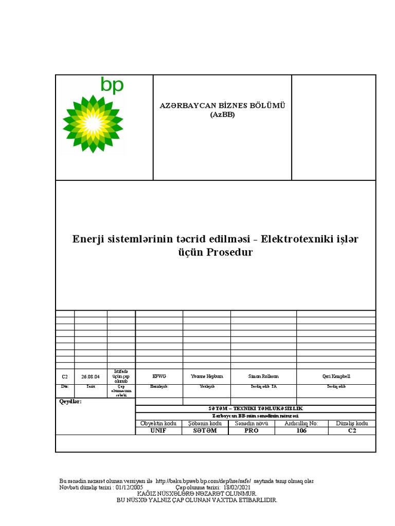 Energy Isolation - Process-Az | PDF
