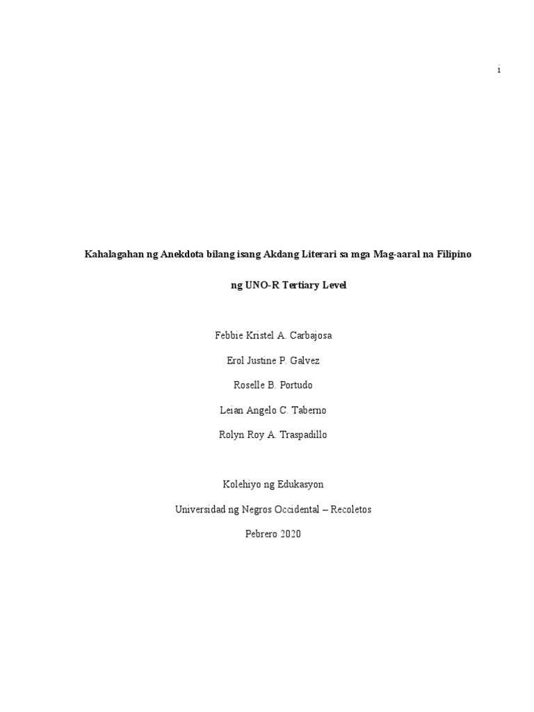 PORTUDO Et Al. Filipino Concept Paper | PDF