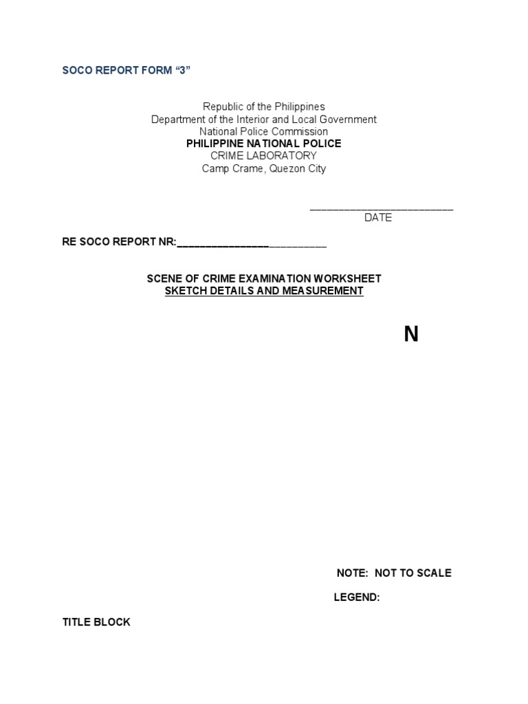 Soco Report Form "3": Philippine National Police | PDF