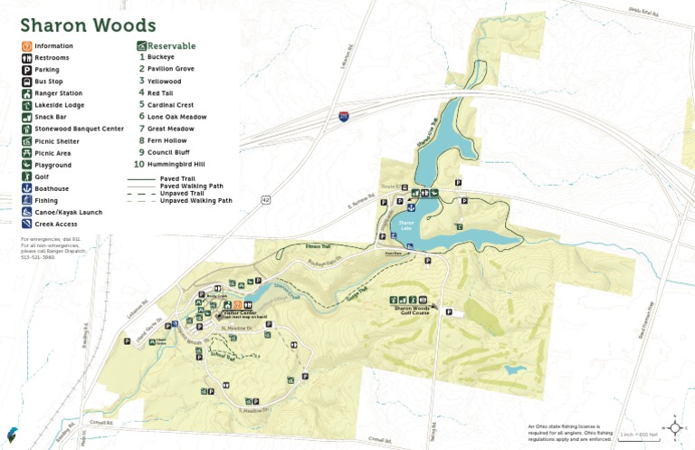 Sharon Woods Map | PDF | Recreation | Hobbies