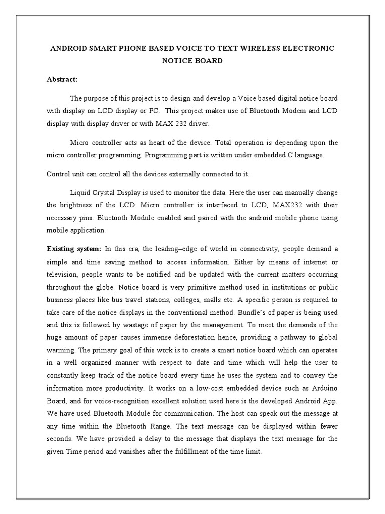 Android Smart Phone Based Voice To Text Wireless Electronic Notice ... Android Smart Phone Based Voice To Text Wireless Electronic Notice ...