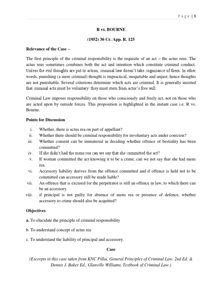 Criminal Law Study Material | PDF | Recklessness (Law) | Mens Rea