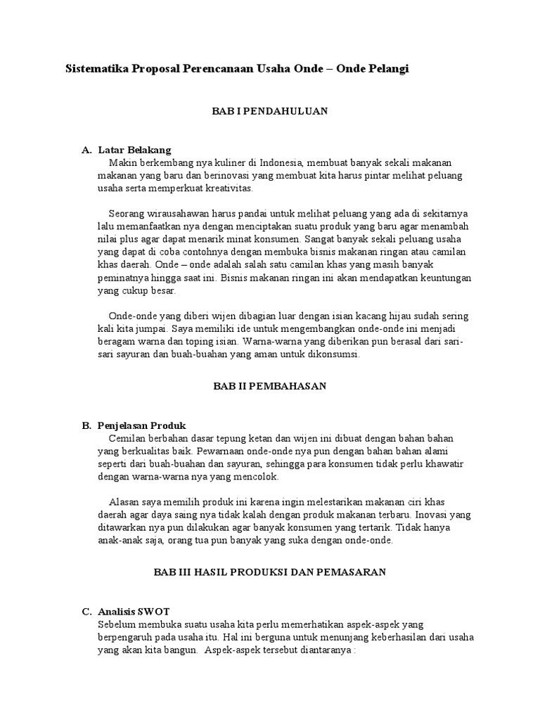 Proposal Perencanaan Usaha PKWU | PDF