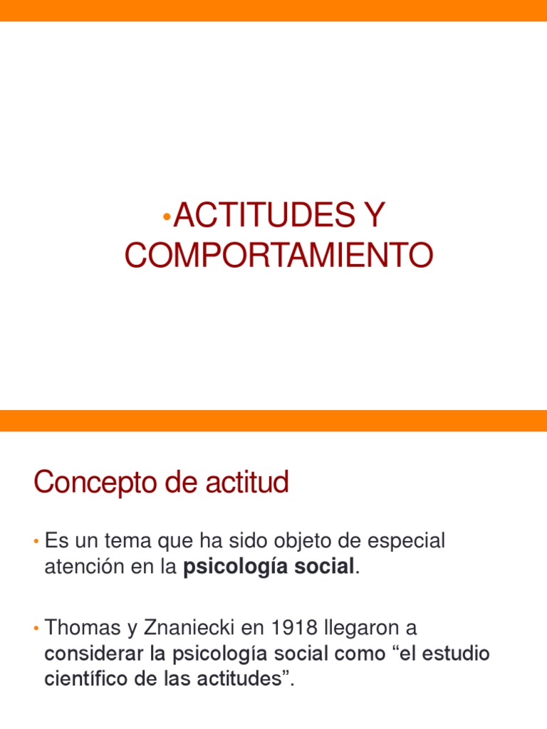Concepto y Relevancia de Actitudes | PDF | Actitud (psicología ...