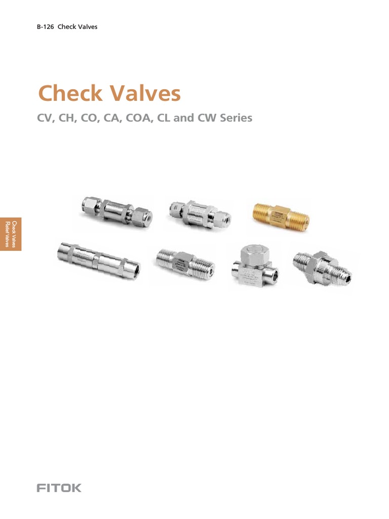 Check Valves: CV, CH, CO, CA, COA, CL and CW Series | PDF | Valve ...