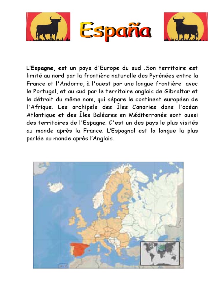 Exposé sur l'Espagne pour les élèves | PDF | Mer Méditerranée | Espagne