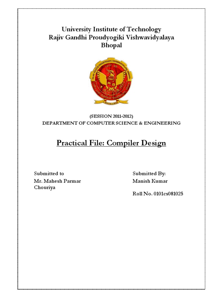 Compiler Design Practical File | PDF | Parsing | Computer Programming