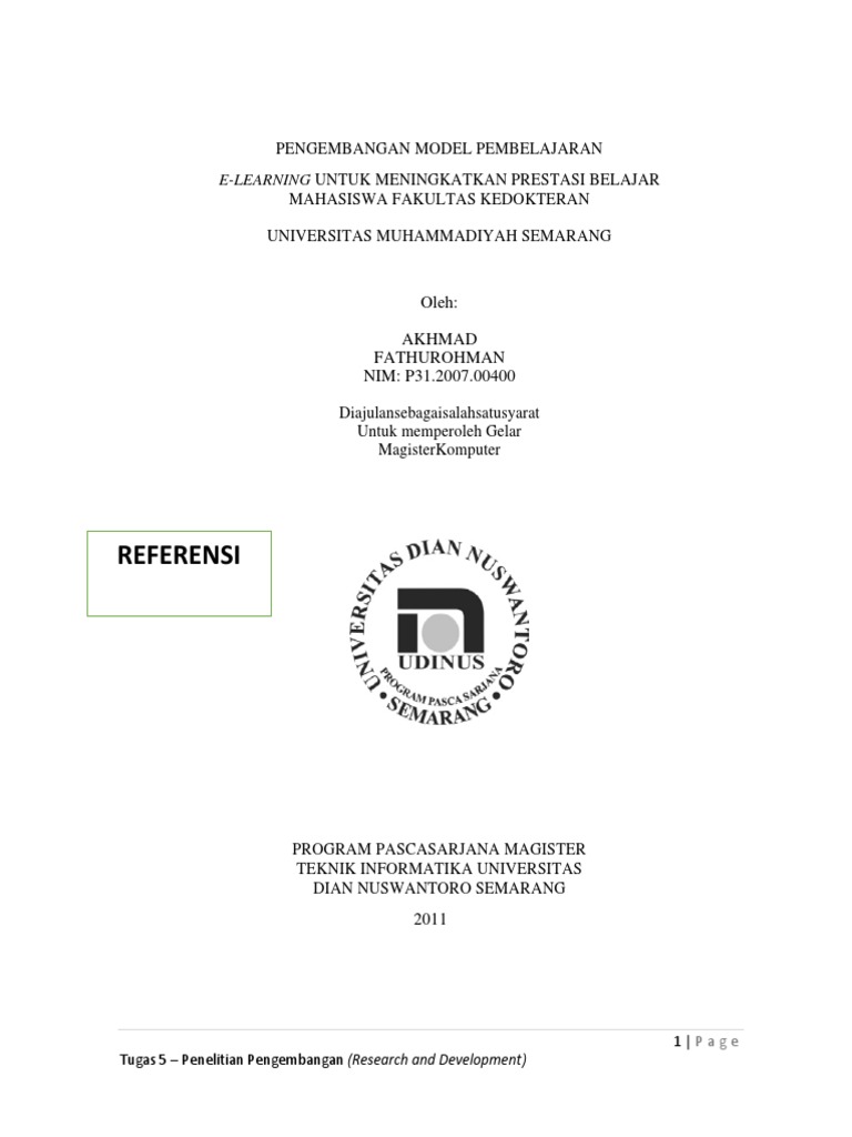 Model E-Learning untuk Mahasiswa FK Unimus | PDF