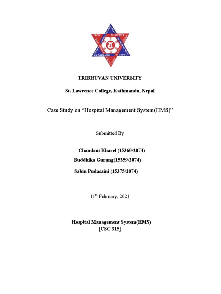 Case Study On "Hospital Management System (HMS) ": Tribhuvan University ...