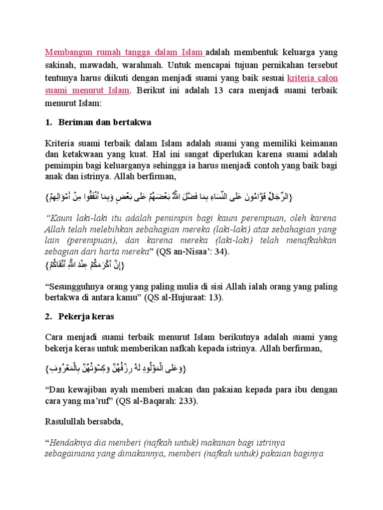 Membangun Rumah Tangga Dalam Islam | PDF