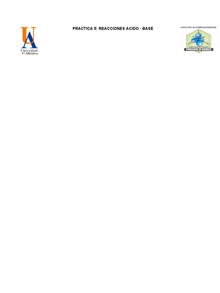 Practica 5 - Reacciones Acido - Base | PDF | Ácido | Ácido clorhídrico
