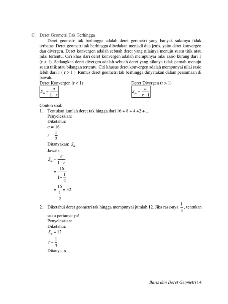 Deret Geometri Tak Hingga | PDF