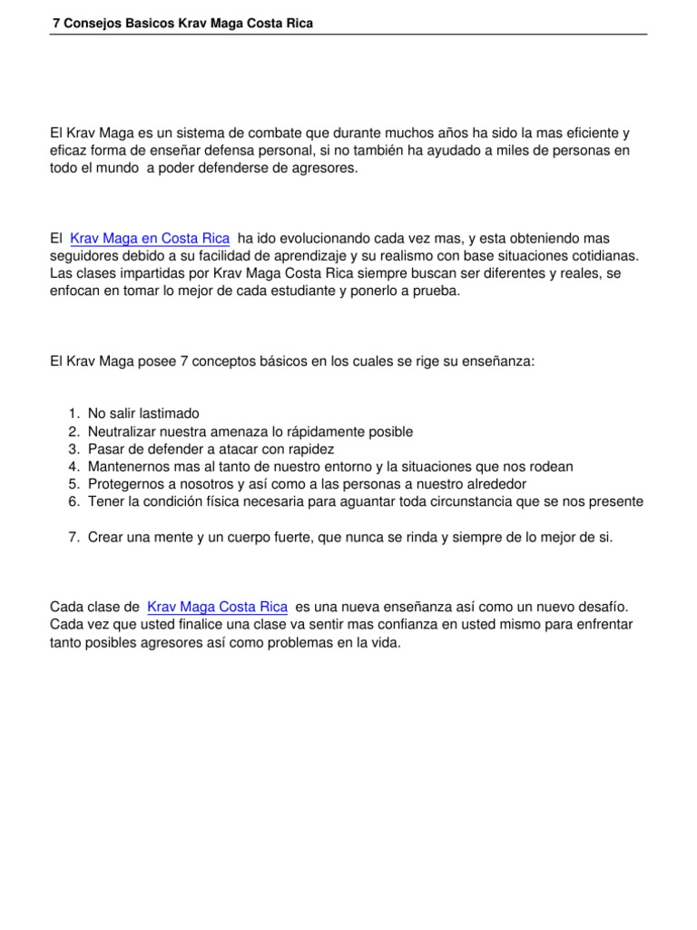 7 Consejos Basicos Krav Maga | PDF