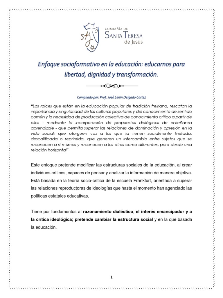 Enfoque Socioformativo en La Educación | PDF | Plan de estudios ...
