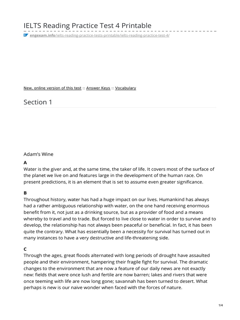 Engexam Info Ielts Reading Practice Test 4 Pdf