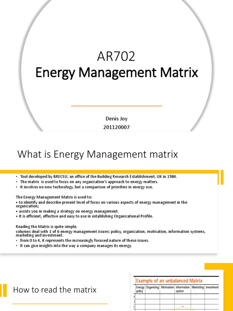 Energy Management Matrix Overview | PDF | Energy Management | Matrix ...