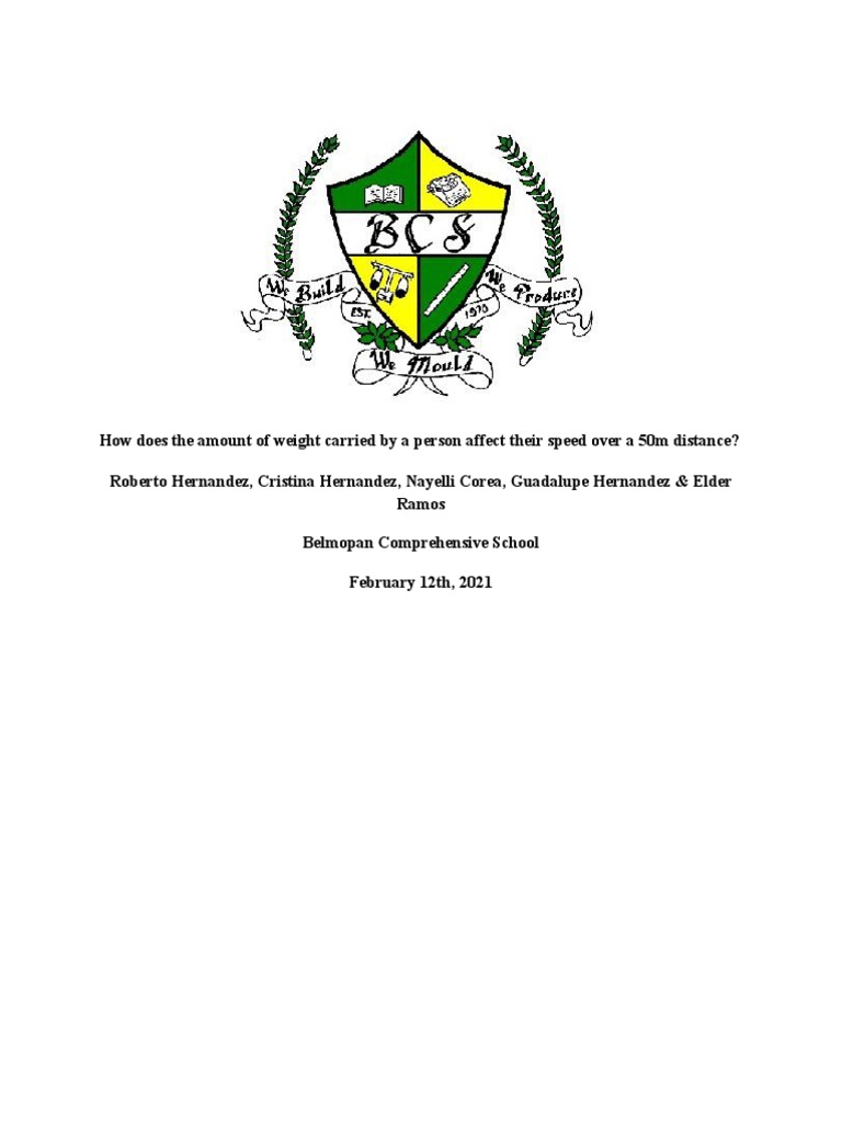 Math SBA | PDF | Weight | Force