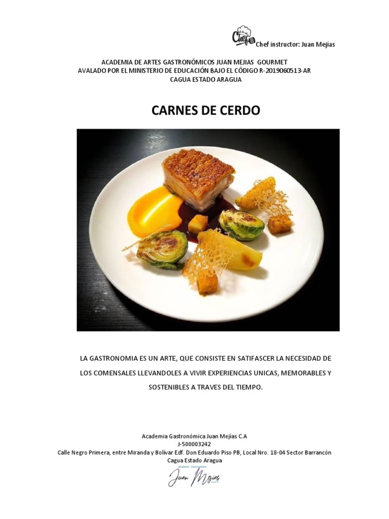 Recetas Gourmet con Cerdo: Juan Mejías | PDF | Salsa | Cocinando