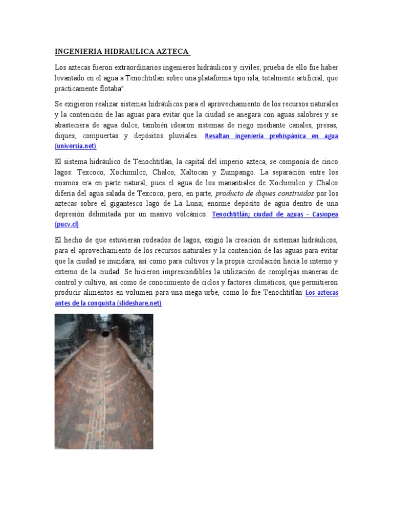 Ingenieria Hidraulica Azteca | PDF | Geografía Física | Agua