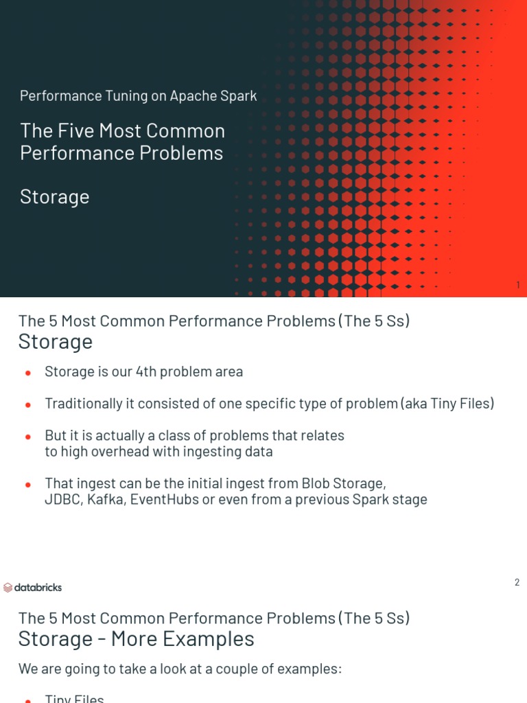 Lesson 01.05 The 5 Ss Storage | PDF | Apache Spark | Computer Data Storage