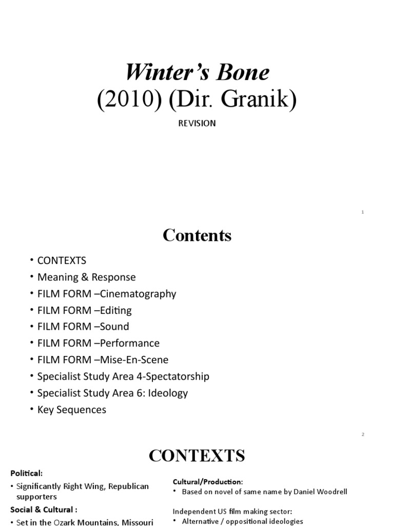 REVISION Winters Bone | PDF