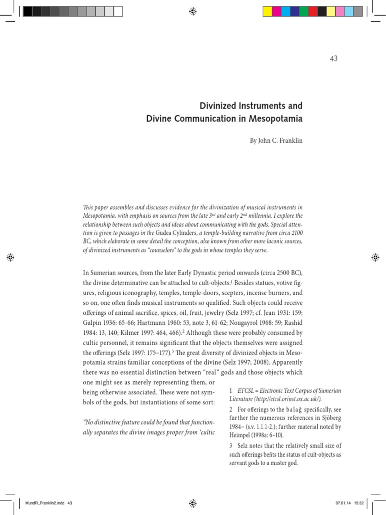 Divinized Instruments and Divine Communication in Mesopotamia | PDF ...