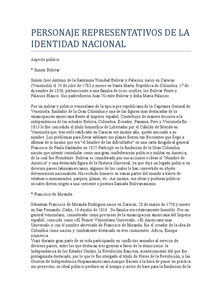 Bolívar y Miranda: Héroes Nacionales | PDF | Science | Ciencia y Tecnología