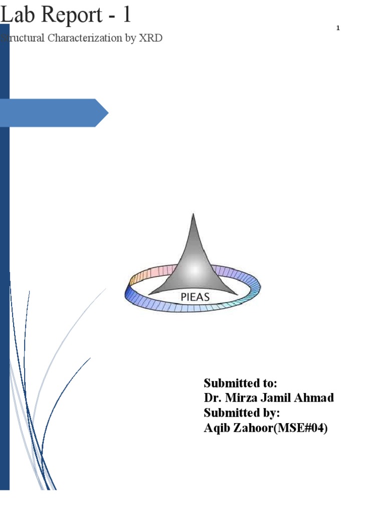 Aqib XRD Report | PDF | Crystal Structure | X Ray Crystallography