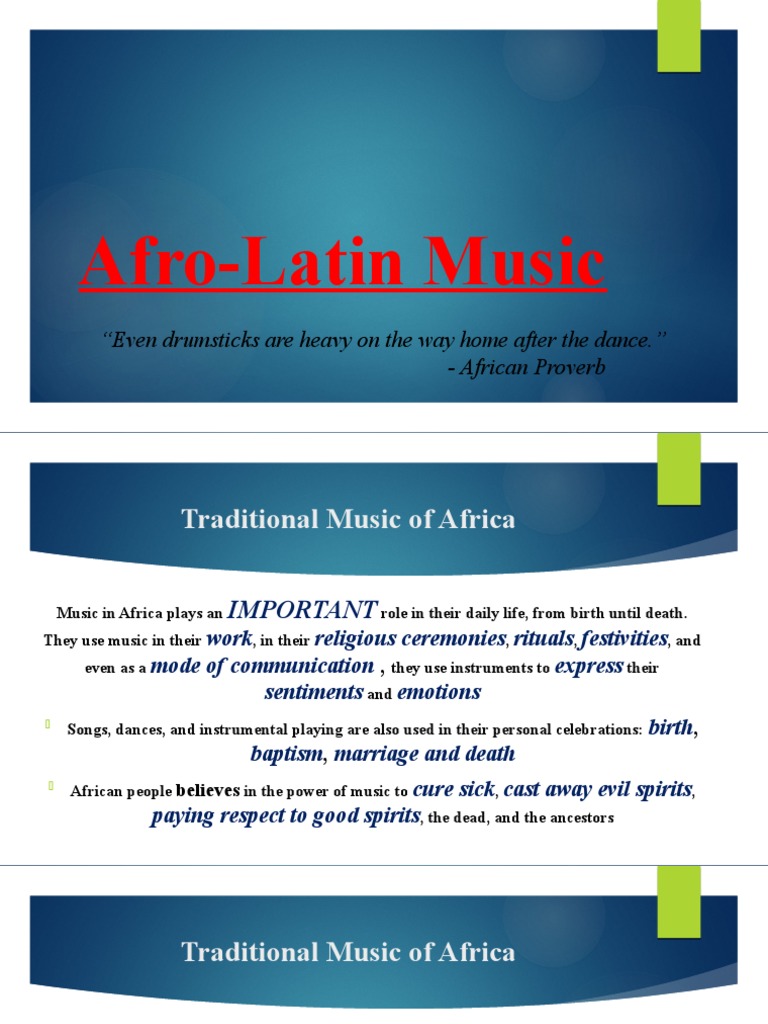 Afro-Latin Music: "Even Drumsticks Are Heavy On The Way Home After The ...