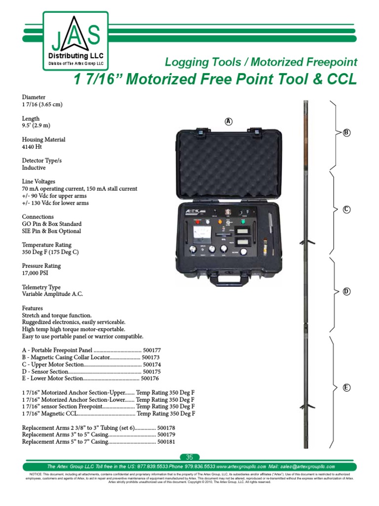 1.4375in Motorized Free Point Tool & CCL | PDF | Metrology | Equipment