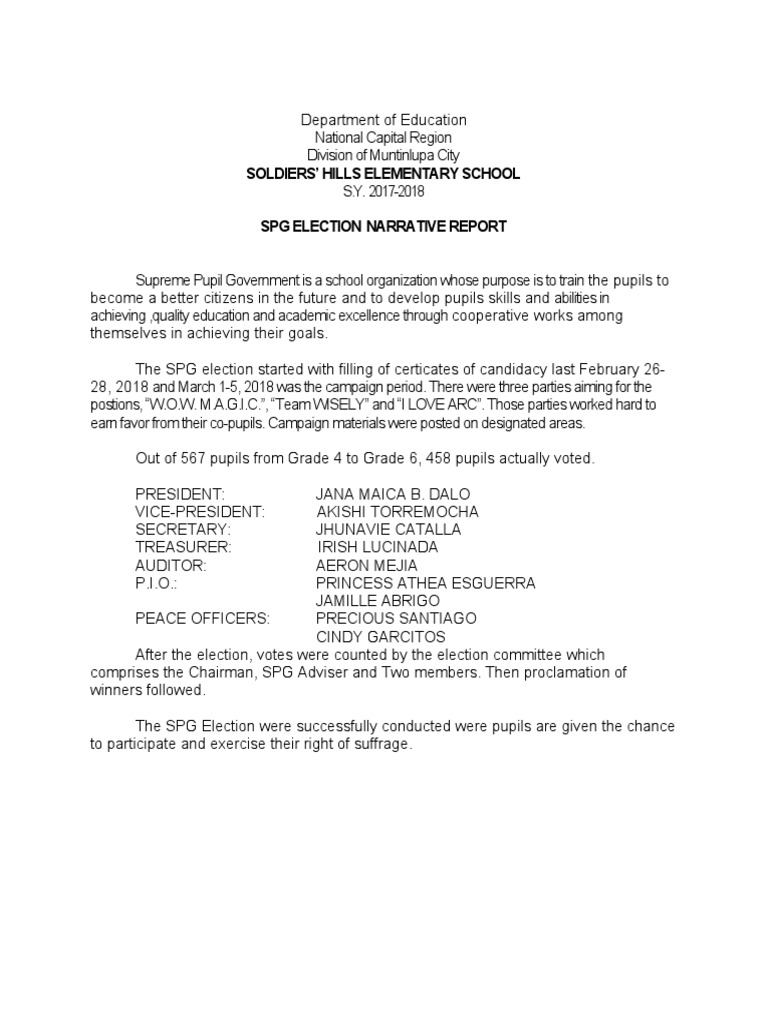 SPG Election Narrative | PDF