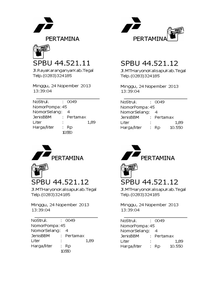 Struk Bon Benain | PDF