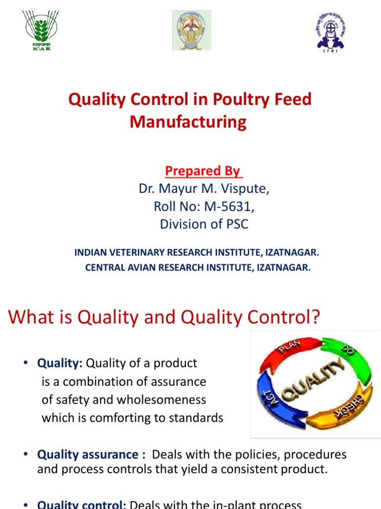 Quality Control in Poultry Feed Production | PDF | Animal Feed ...