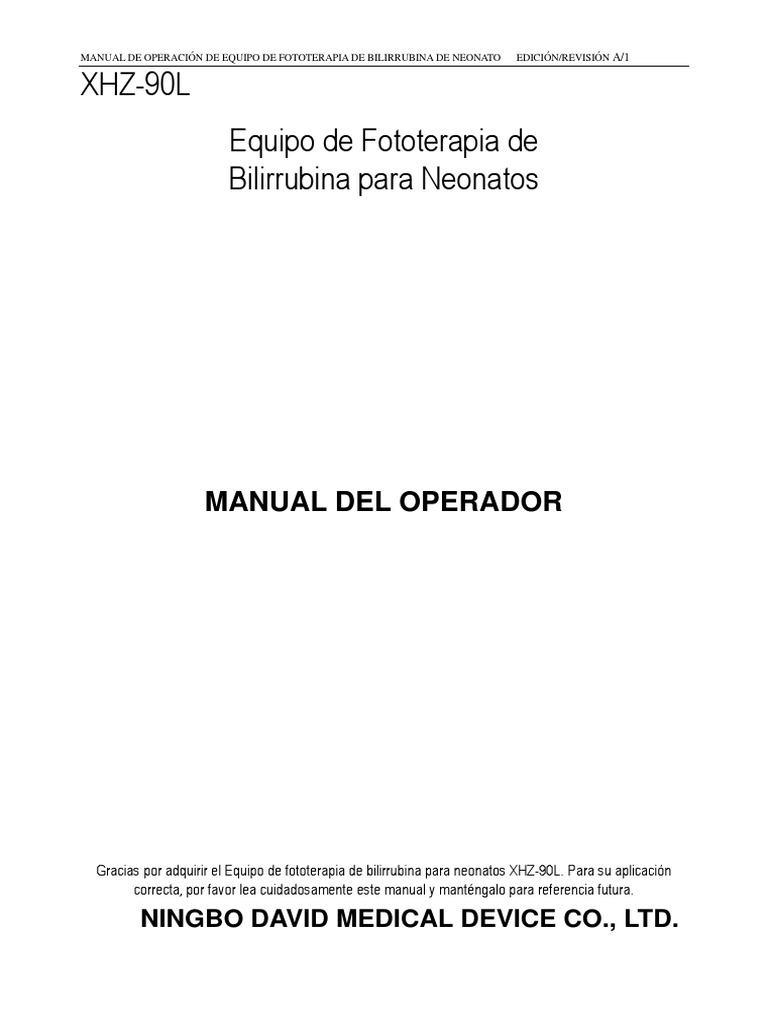 Manual de Fototerapia Neonatal XHZ-90L | PDF | Frecuencia de radio ...