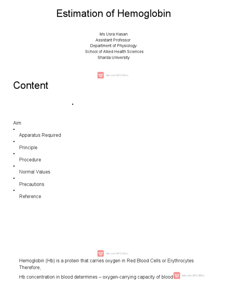 Estimation of Hemoglobin Using Sahli's Method: Procedure, Principle ...