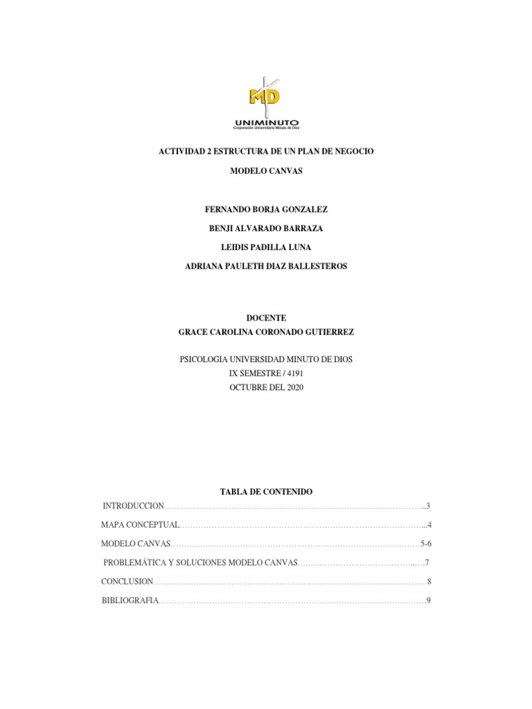 Modelo Canvas Act. 2 Terminada | PDF | Cliente | Business