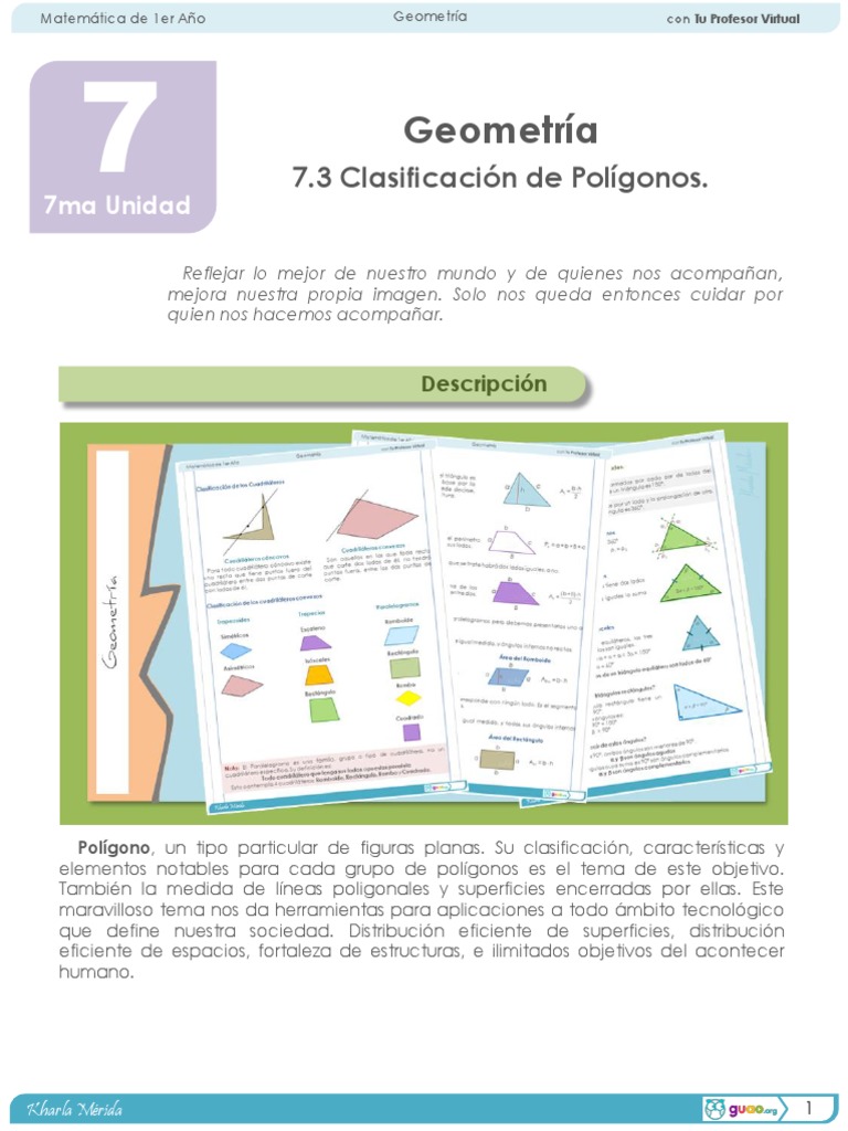 GEOMETRÍA. Clasificación de Polígonos | PDF | Triángulo | Rectángulo