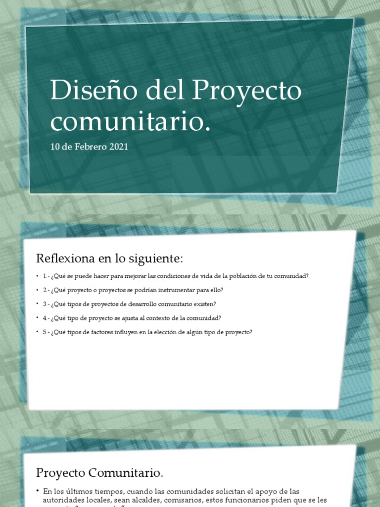 Diseño Del Proyecto Comunitario | PDF | Business