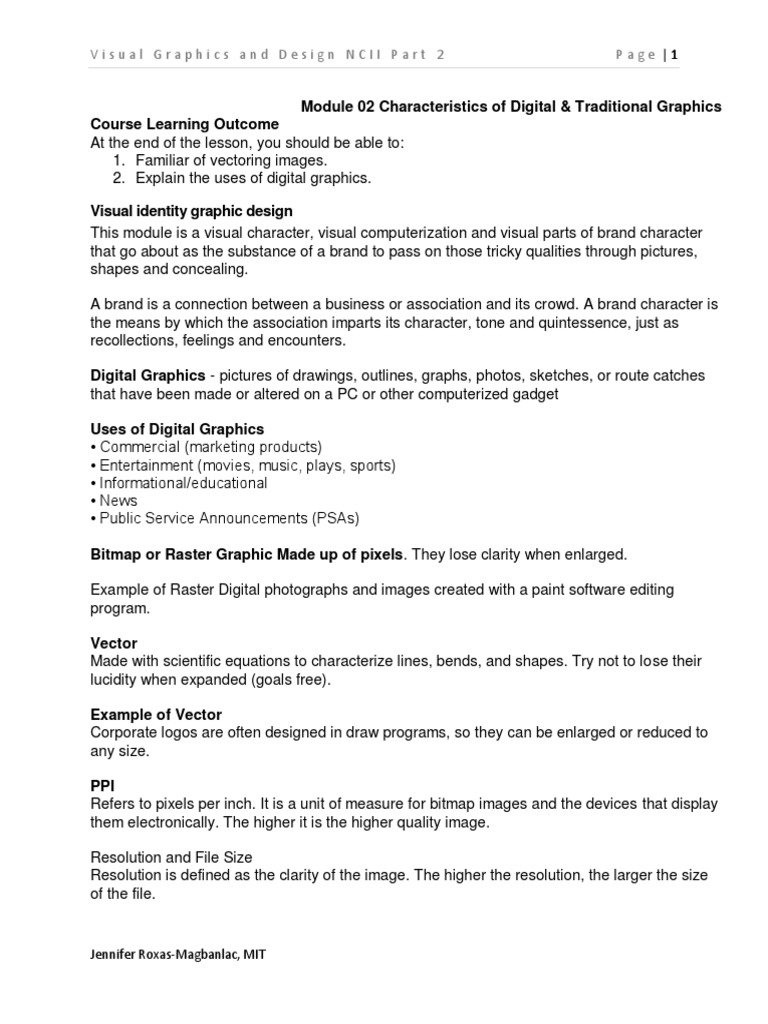 Week 003-004 Module Characteristics of Digital & Traditional Graphics ...