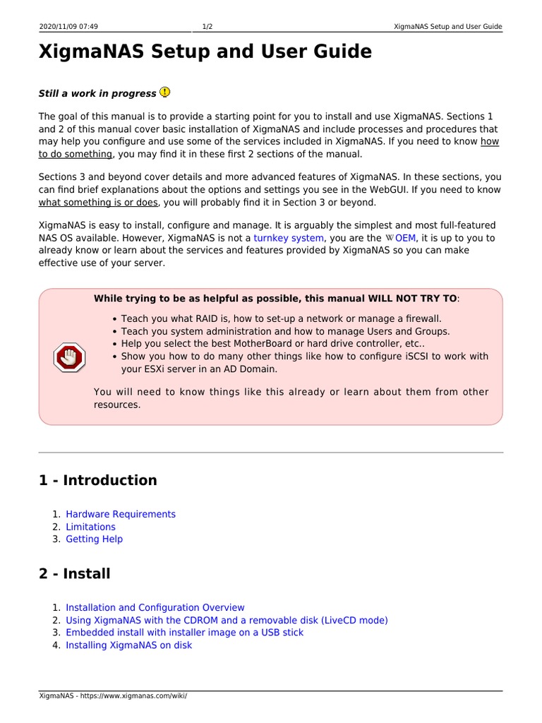 Xigmanas Setup and User Guide: 1 - Introduction | PDF | Computer ...
