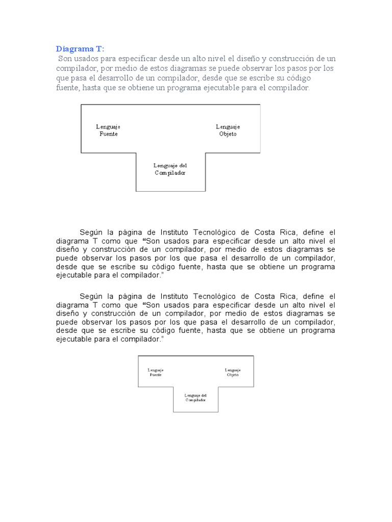 Diagrama T | PDF | Compilador | Programa de computadora
