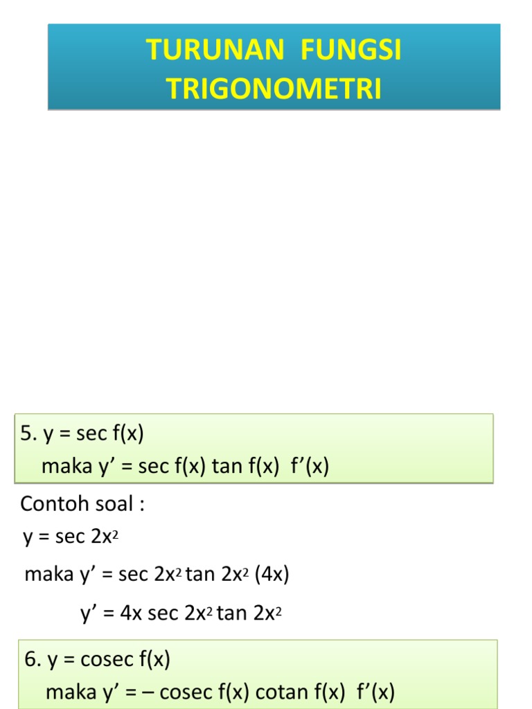 Bahan Turunan Trigonometri | PDF