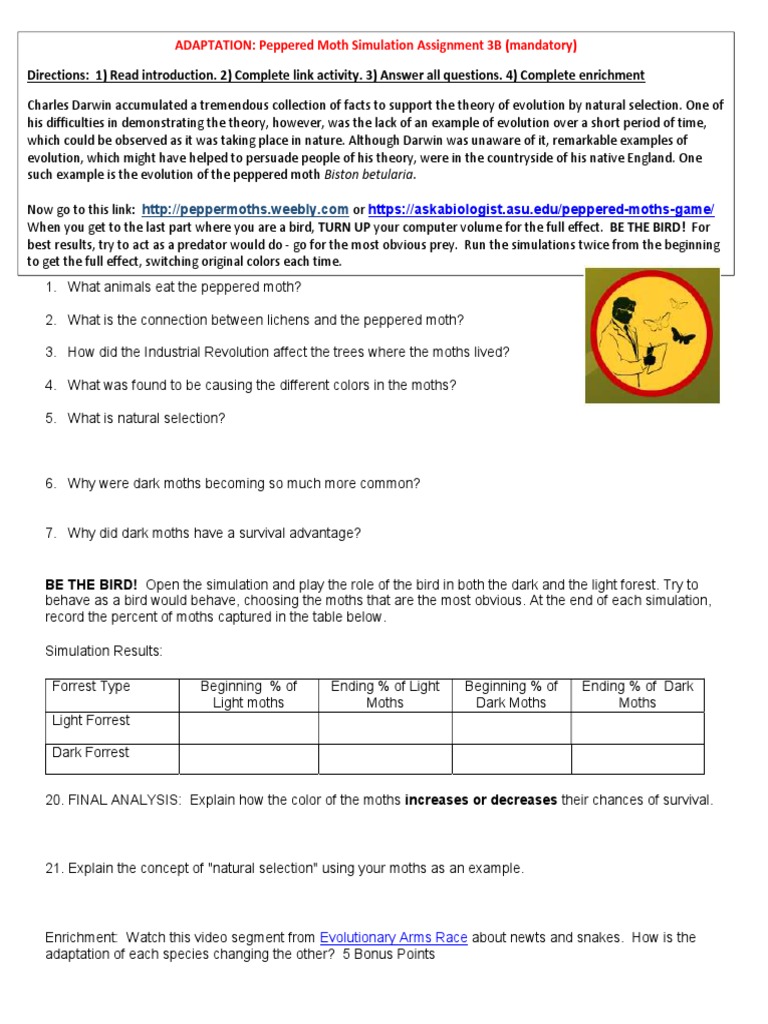 Adaptation Peppered Moth | PDF | Natural Selection | Evolution