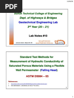 Falling Head Permeability Test Guide | PDF | Applied And ...