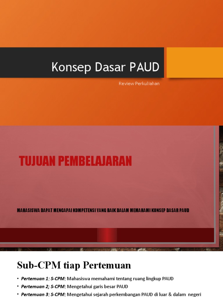 Konsep Dasar PAUD | PDF
