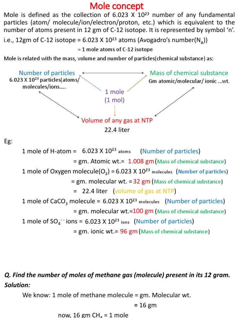II Mole Concept | PDF | Mole (Unit) | Molecules