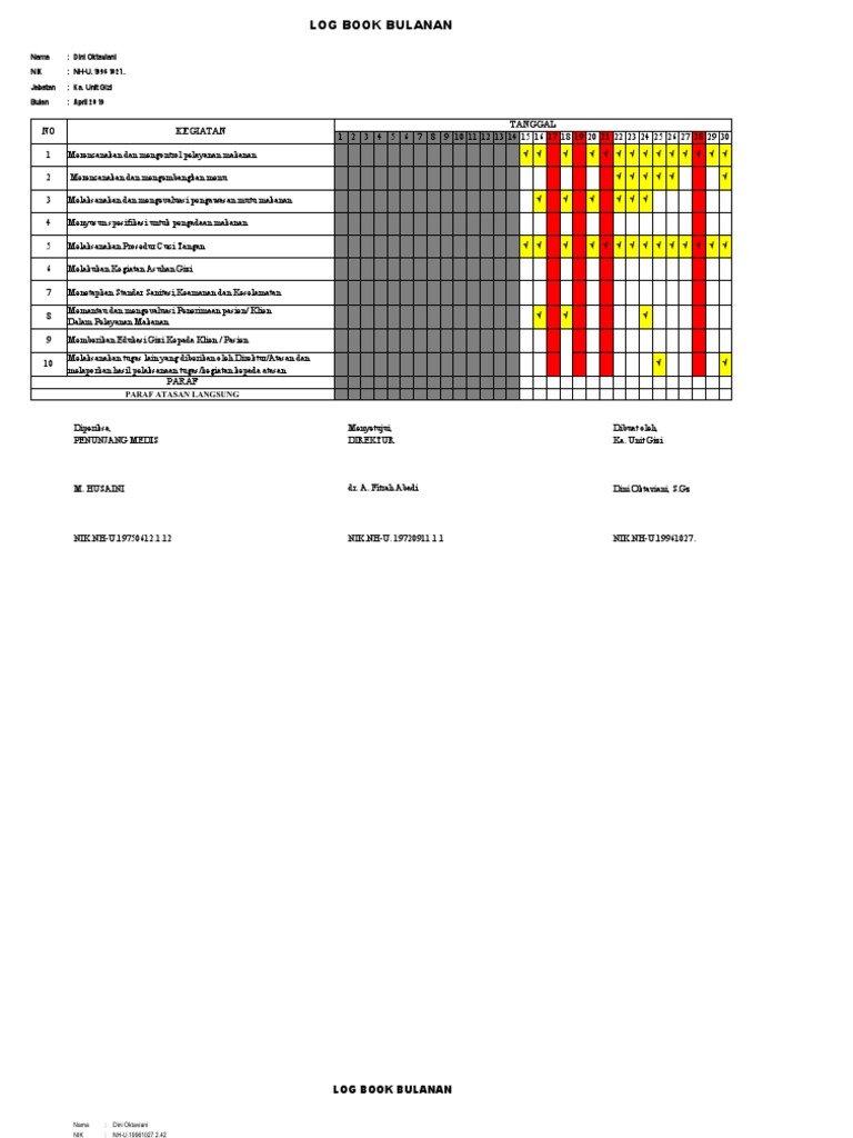 Logbook Bulanan | PDF